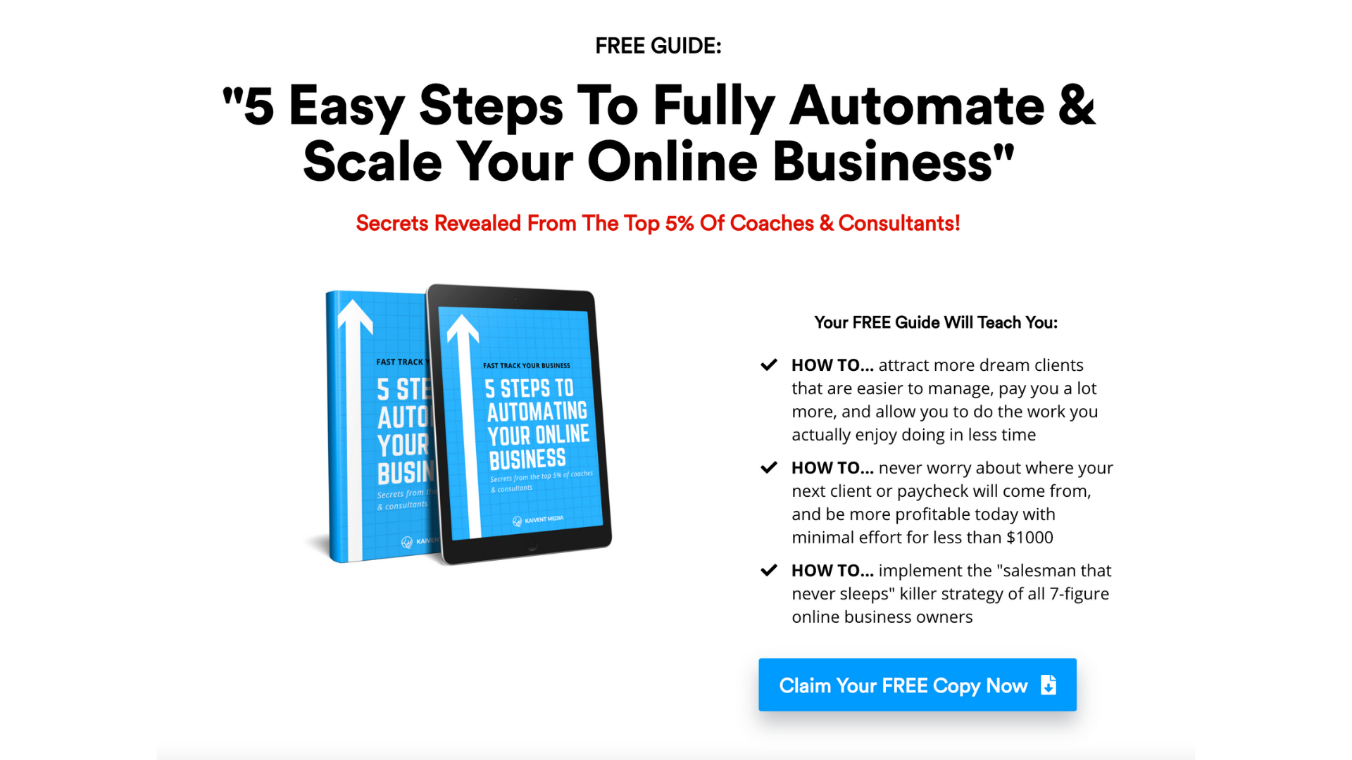 Free Guide: 5 Easy Steps To Fully Automate & Scale Your Online Business ...